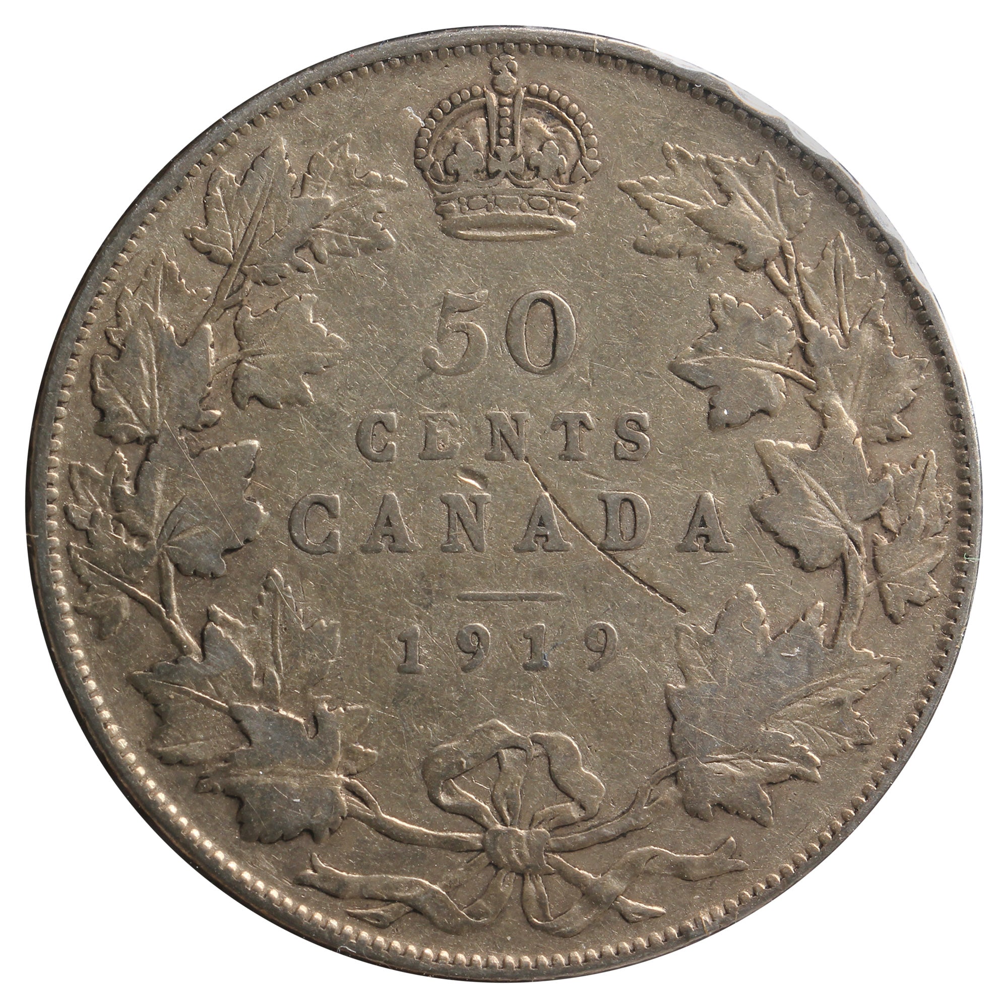 1919 Canada 50-cents VG-F (VG-10) Impaired – Colonial Acres Coins