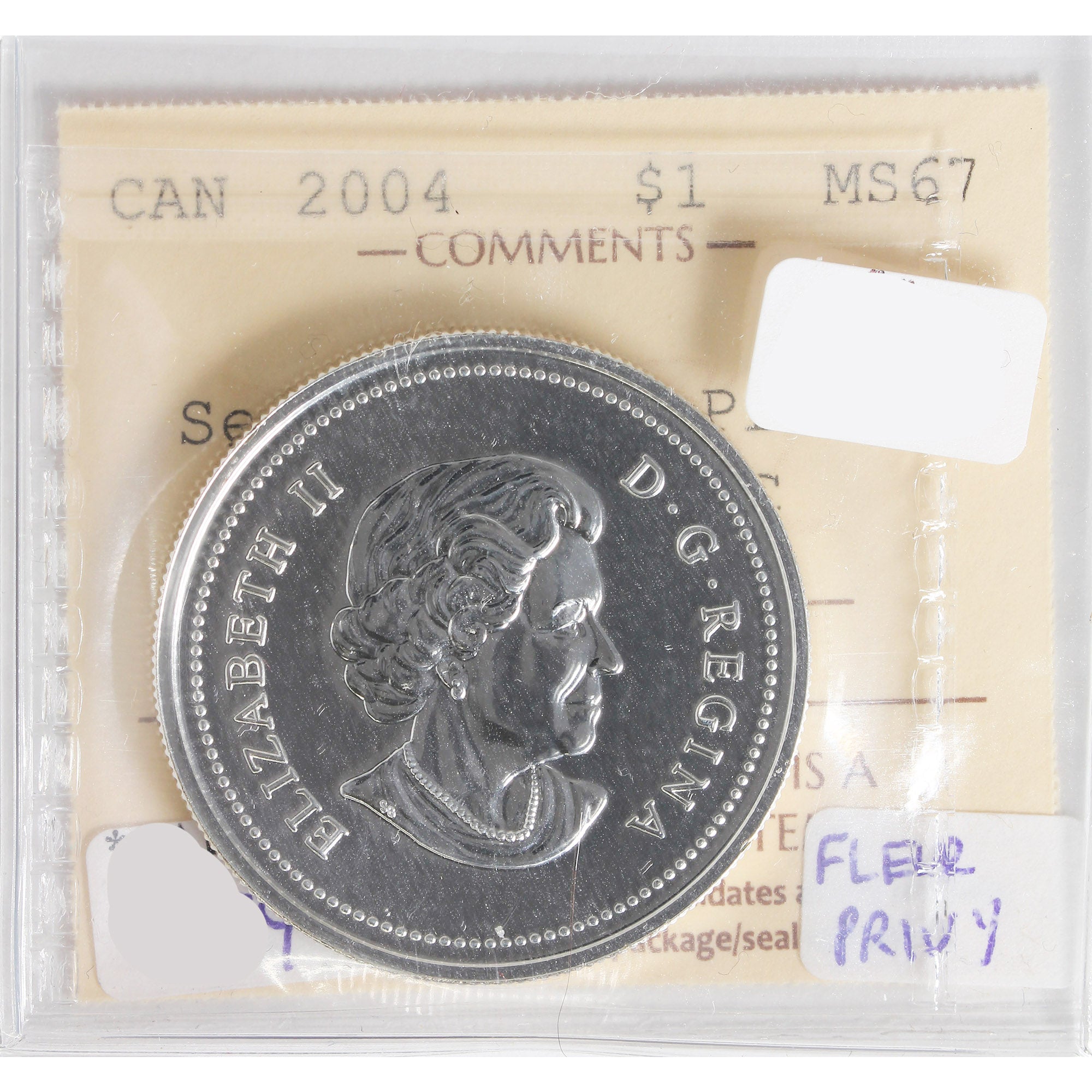 2004 Settlement w/Privy Canada Silver Dollar ICCS Certified MS-67 UHC ...