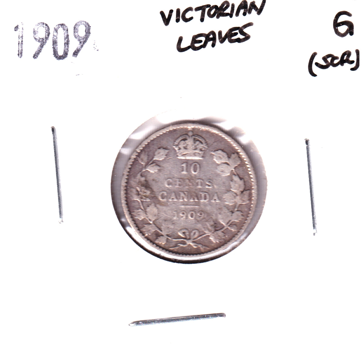 1909 Victorian Leaves 10-cents Good (G-4) Scratched, nicks, or impaire ...