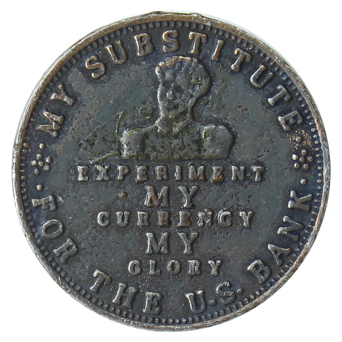 1824 USA Hard Times Token: My Victory - Down with the Bank! – Colonial ...