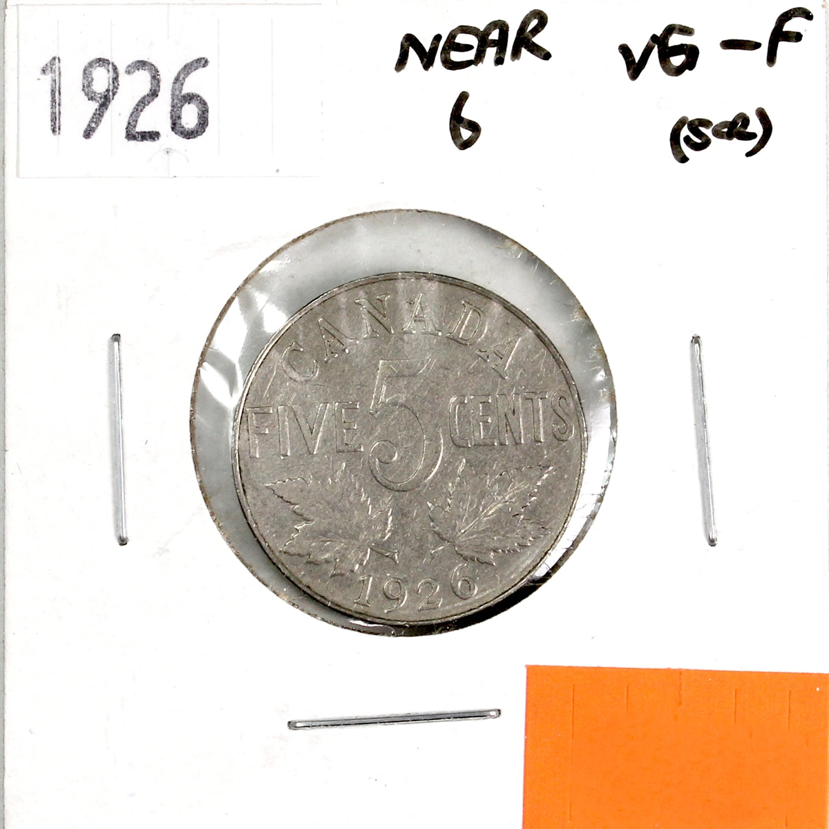 1926 Near 6 Canada 5-cents VG-F (VG-10) Scratched, nicks, or impaired – Colonial Acres Coins