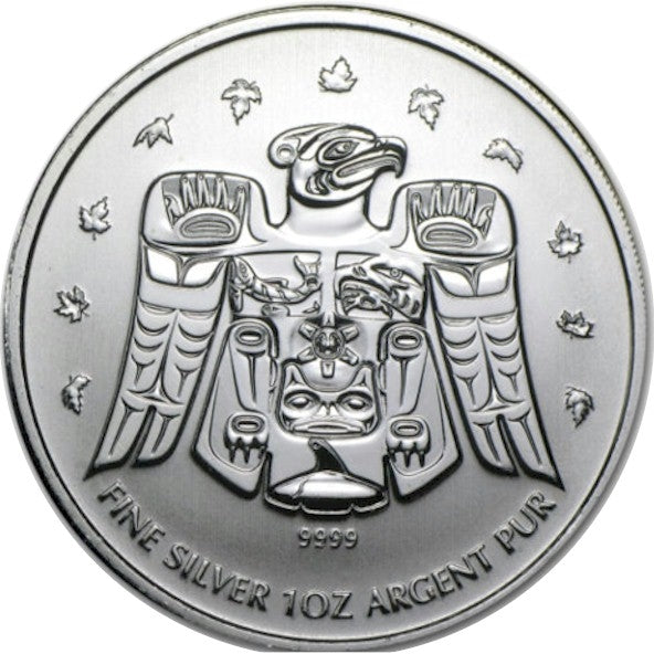 2009 Canada $5 Olympic Thunderbird Totem (Raven) 1oz Silver (No Tax) T ...