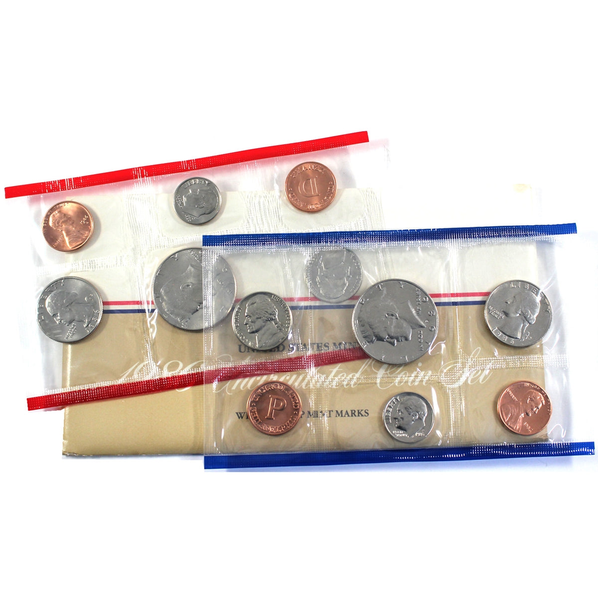 1986 USA P&D Uncirculated Coin Set (May have light toning, wear on env ...