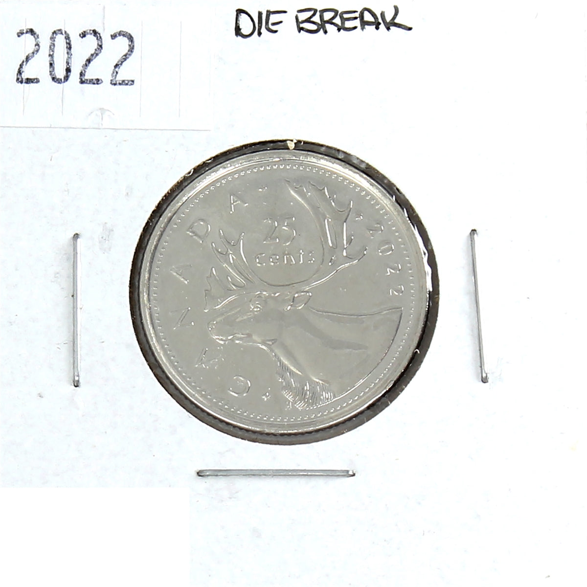 ERROR 2022 Canada 25-cents (Die Break on Obverse) – Colonial Acres Coins