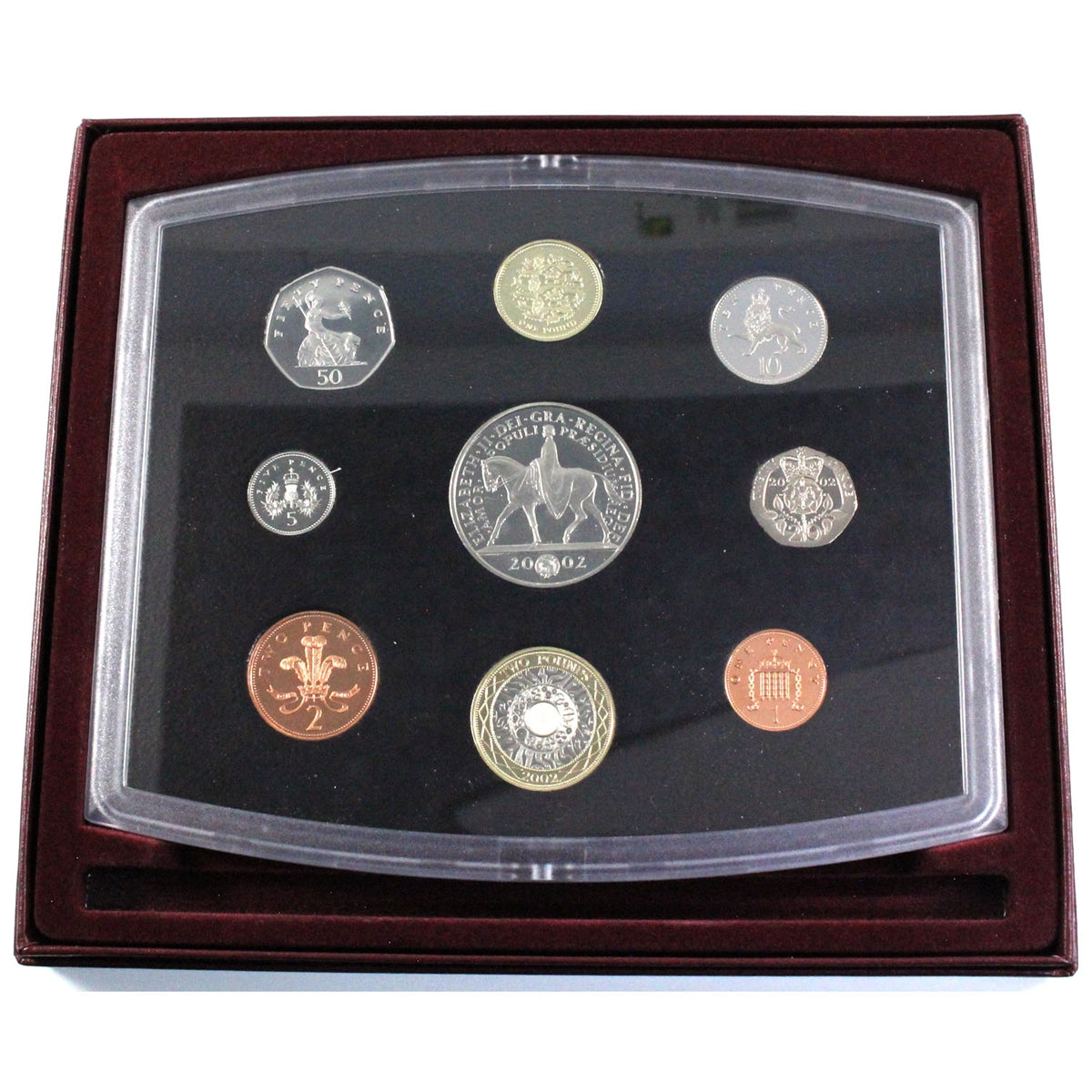 2002 Royal Mint United Kingdom Deluxe Proof Coin Set (Light Wear ...