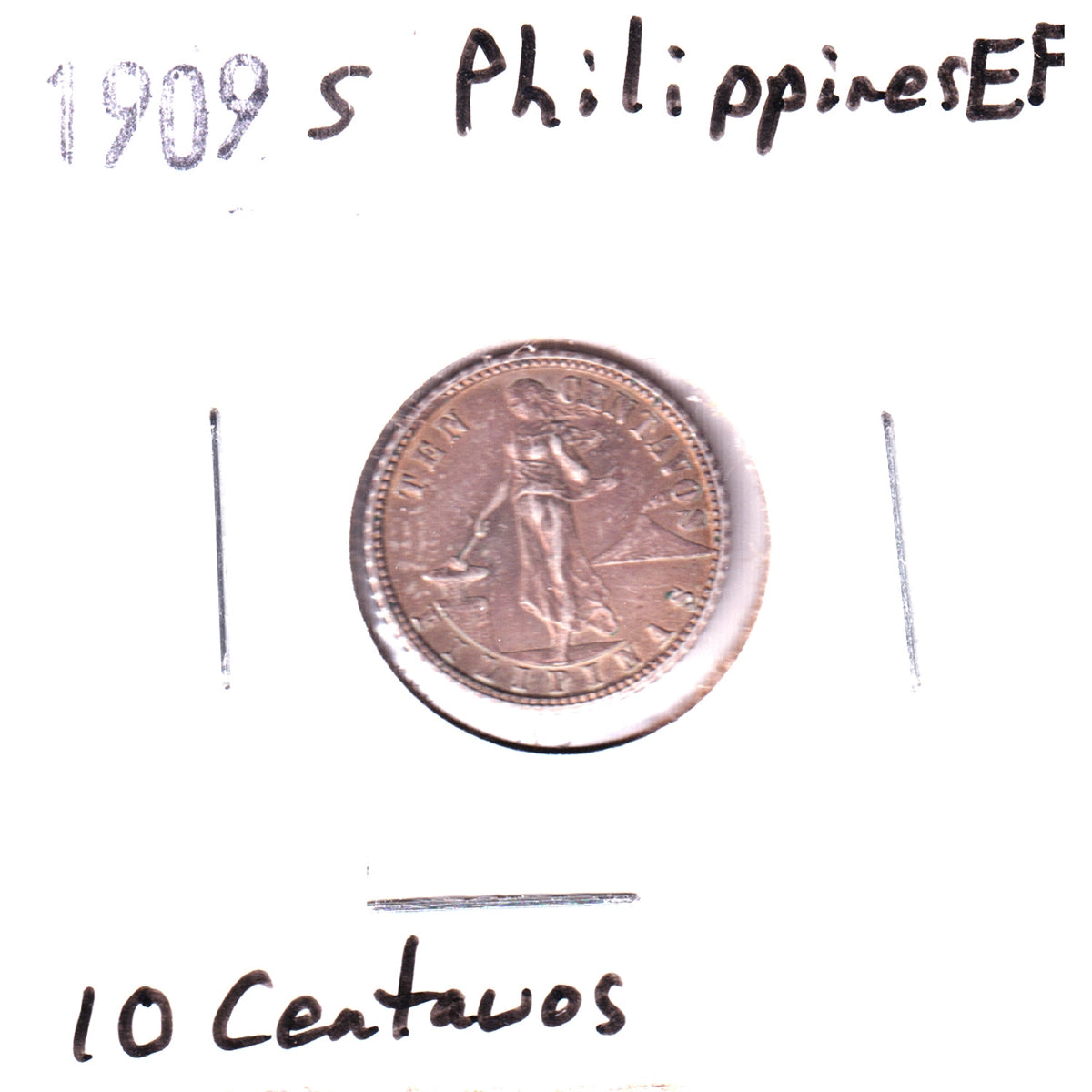 Philippines 1909S 10 Centavos Extra Fine (EF40) – Colonial Acres Coins