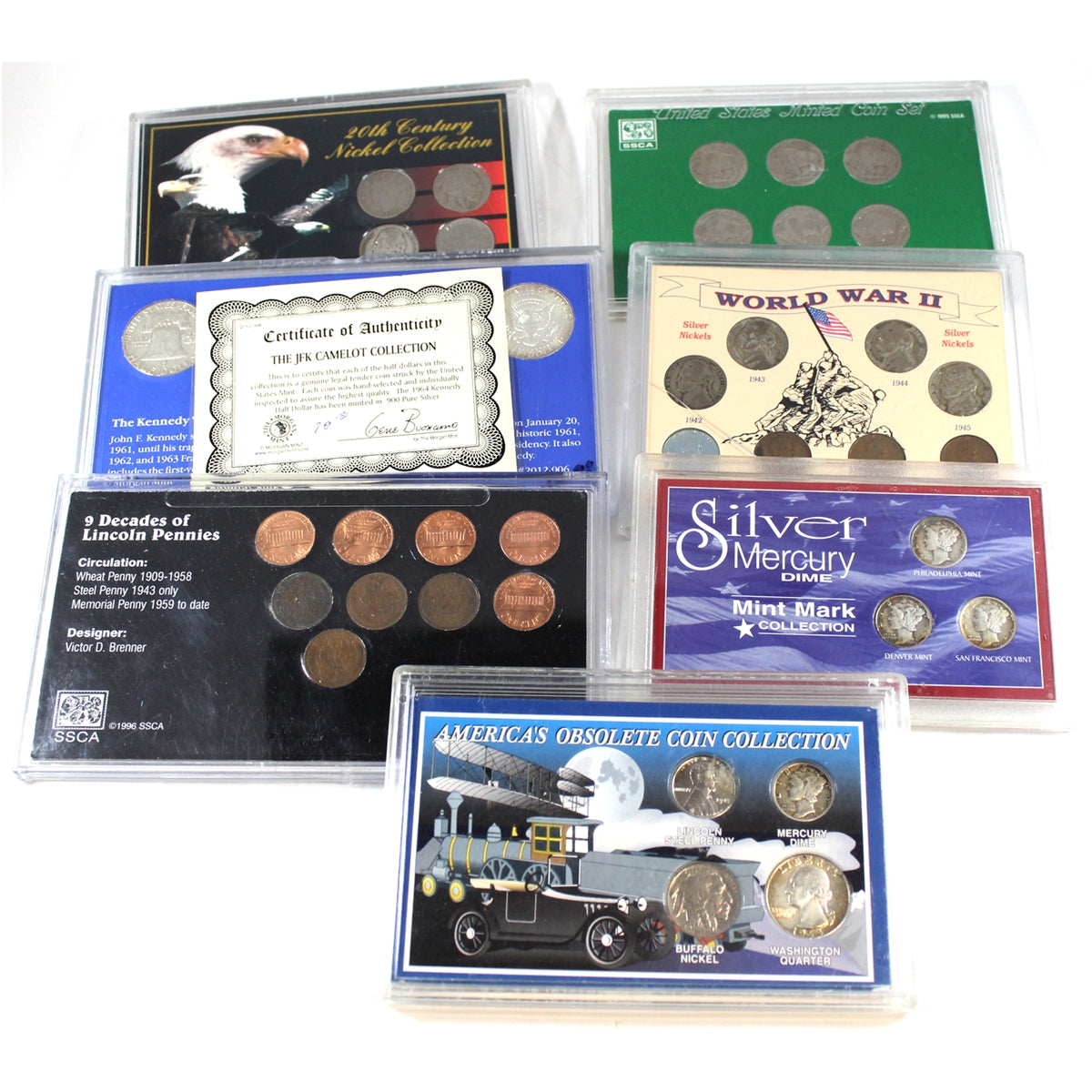 Group Lot of Assorted USA Historic and Commemorative Coin Sets, 7Pcs ...