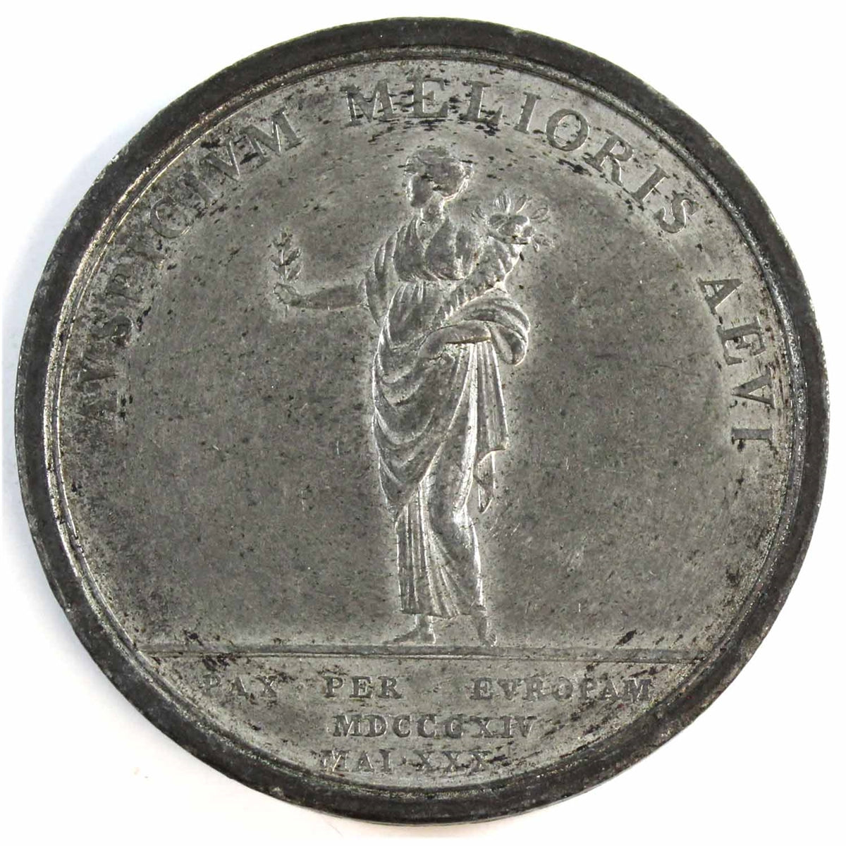 1814 Peace Medal Showing Lady Peace Holding a Cornucopia & Laurel and ...