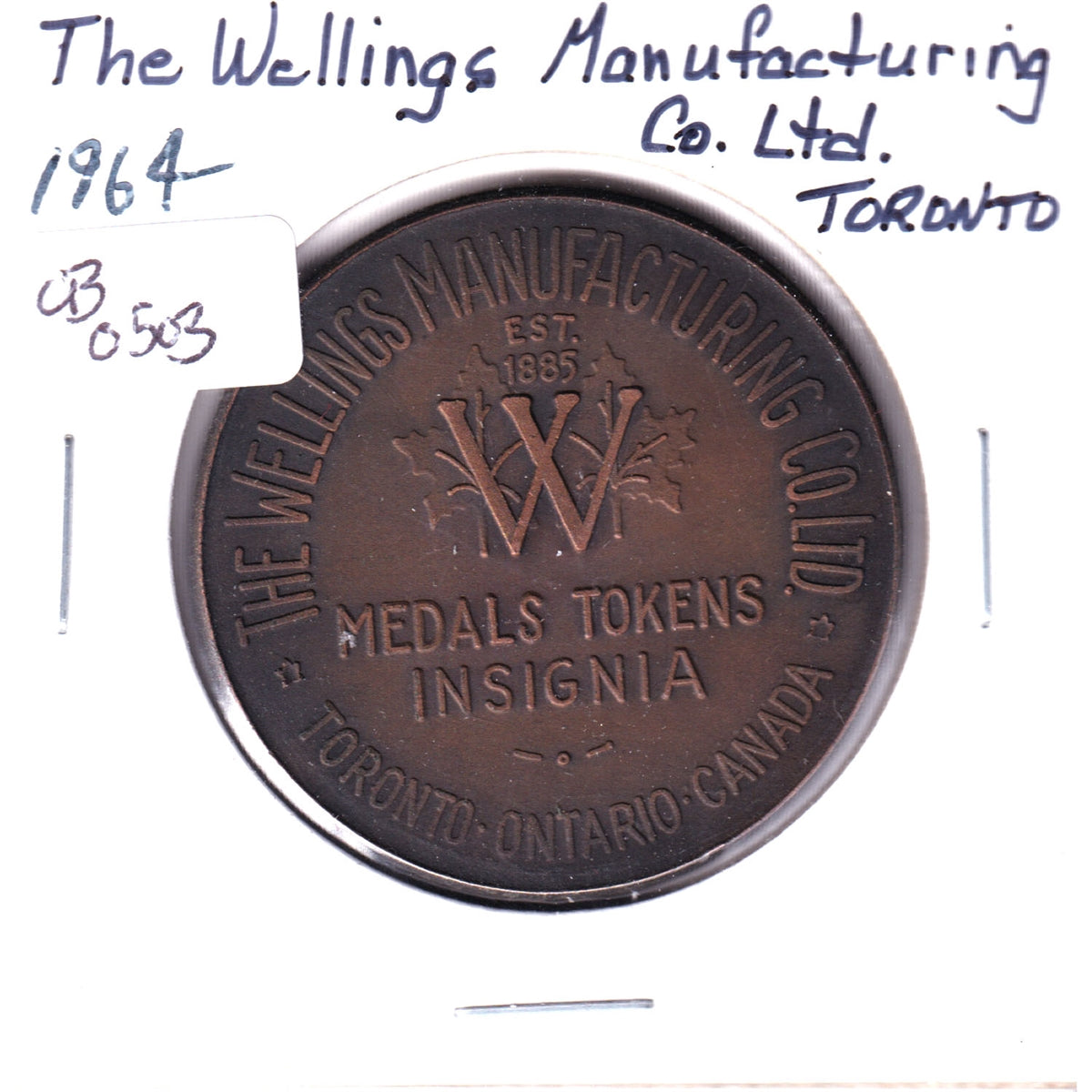 1964 Wellings Manufacturing, Toronto, Christmas Token – Colonial Acres ...