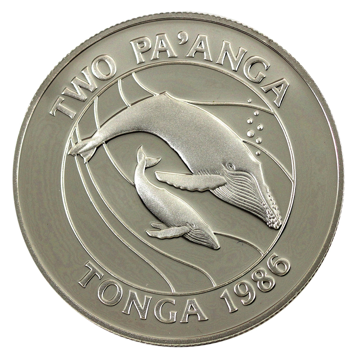 Tonga 1986 2 Pa'anga WWF 25th Anniversary Silver (Marks/scratches ...