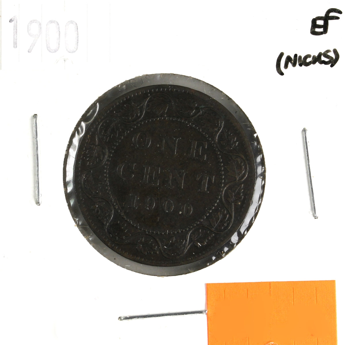 1900 Canada 1-cent Extra Fine (EF-40) Corrosion, nicks, or impaired – Colonial Acres Coins