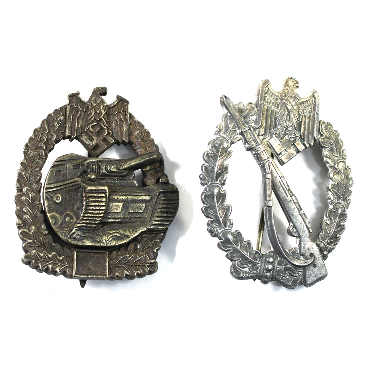 Pair of Reproduction WWII Germany Tank Battle & Infantry Assault Badge ...