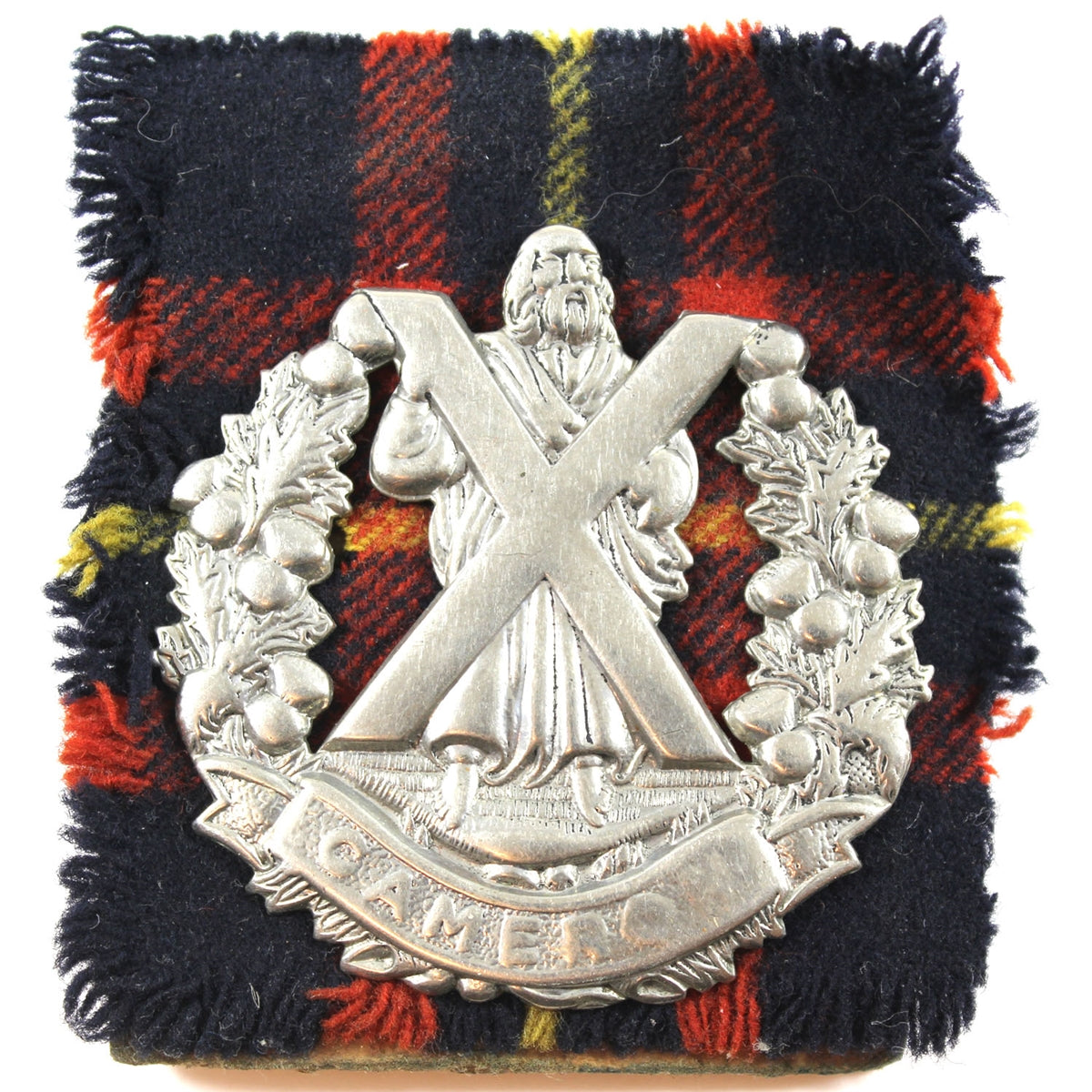 Cameron Highlanders Bonnet Cap Badge with Tartan – Colonial Acres Coins