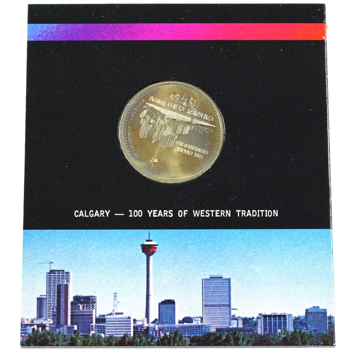 1975 Calgary Stampede Dollar Trade Token in Card (Toned, wear on card ...