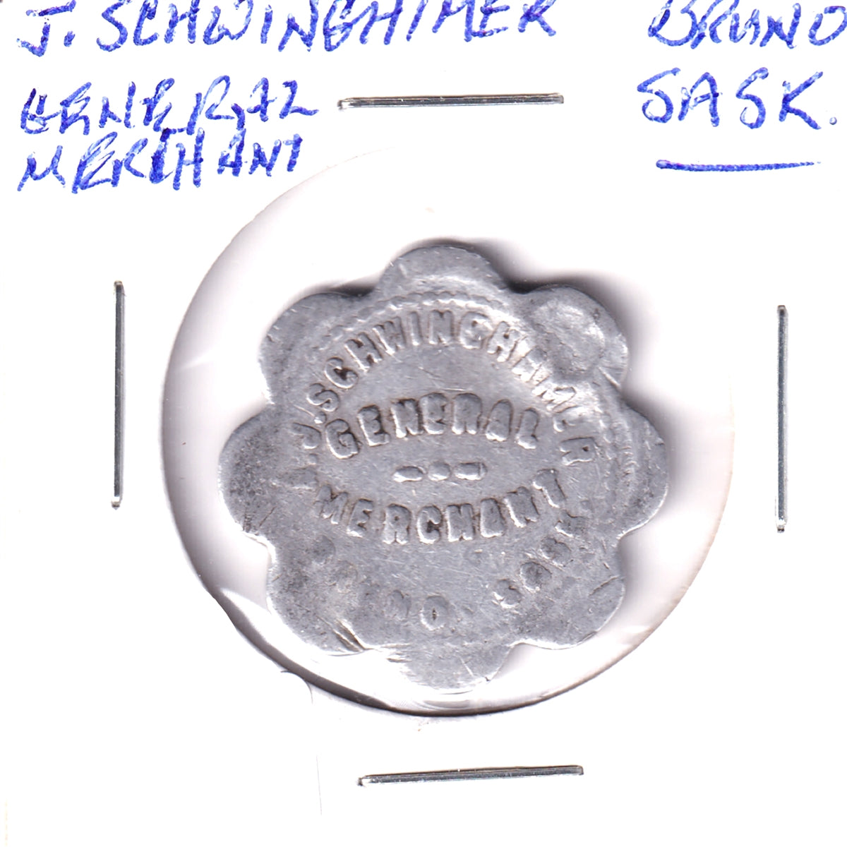 Circa 1909 A.J. Schwinghamer, General Merchant, Bruno, Sask., 10-cent ...