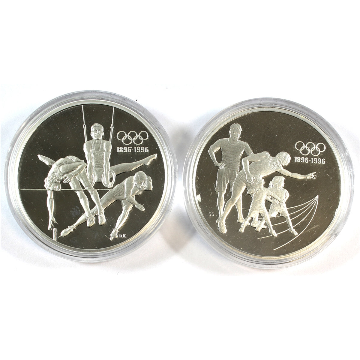 Pair of 1992 Canada $15 Olympic Centennial Silver 2-Coin Set, 2Pcs, Co ...