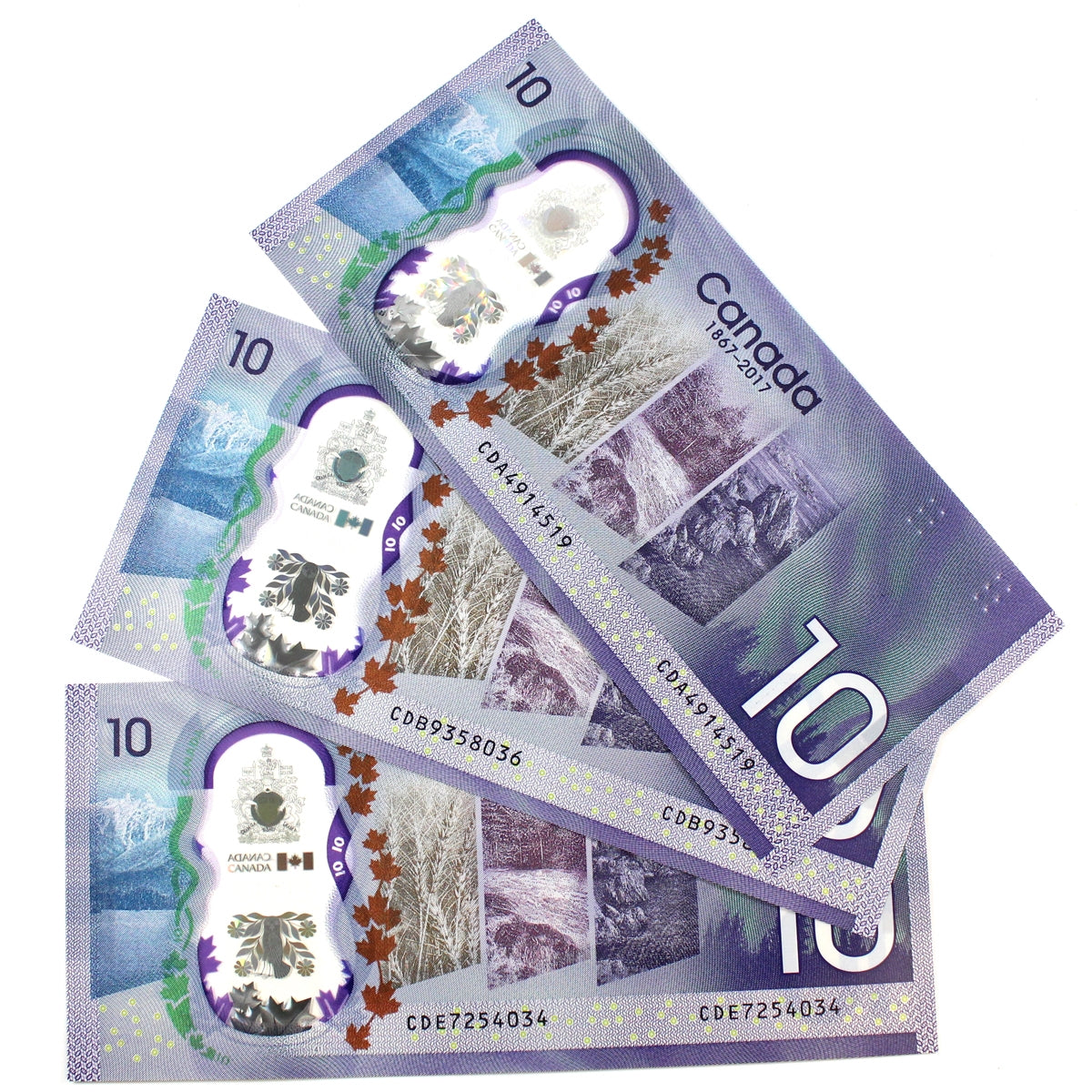 SB470 - 3 x 2017 Commemorative $10 Notes with 3 Different Prefixes UNC ...