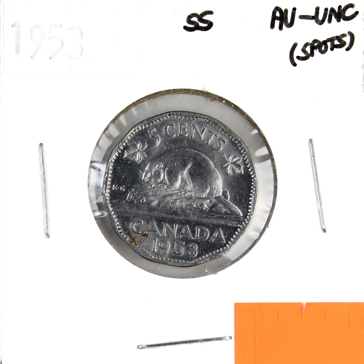 1953 SS Canada 5-cents AU-UNC (AU-55) Scratched, corrosion, or impaire – Colonial Acres Coins