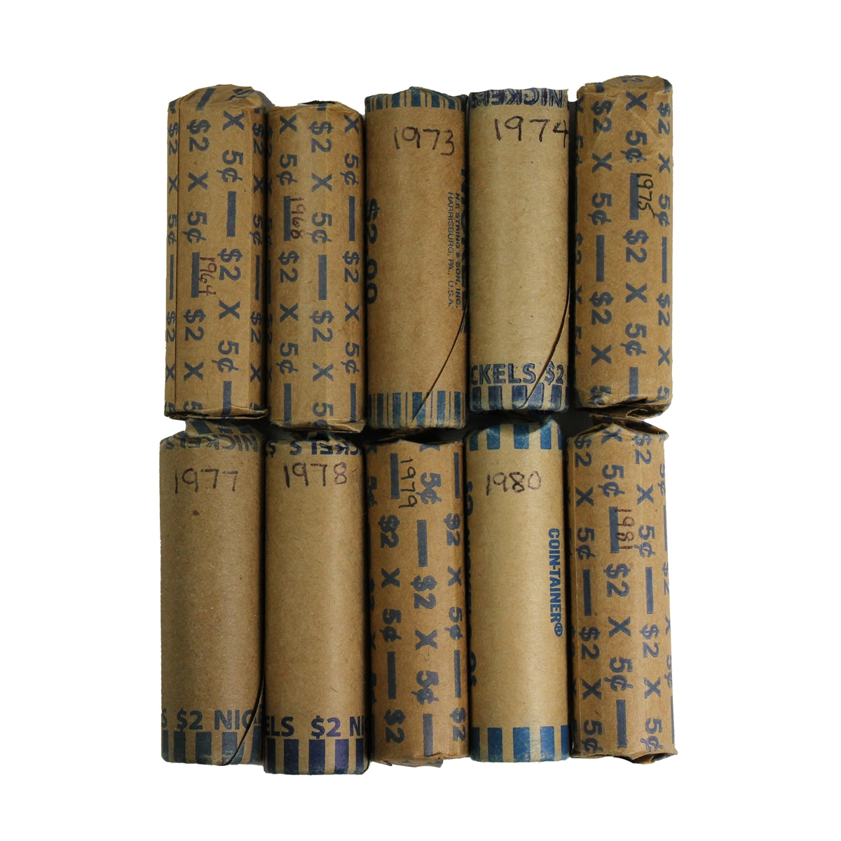 Lot of 10x 1964-1981 Canada 5-cent Rolls of 40Pcs, Circulated, 10 Roll ...
