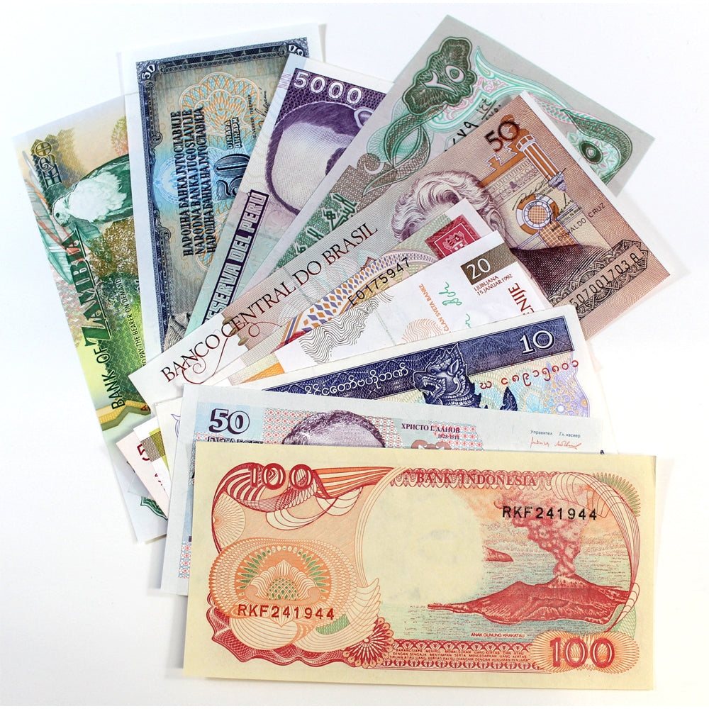 165ss 10 x Different Mixed World Notes in Uncirculated or + – Colonial ...