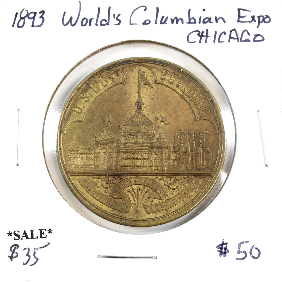 1893 World's Columbian Expo in Chicago Medallion from the US Mint Exhi ...