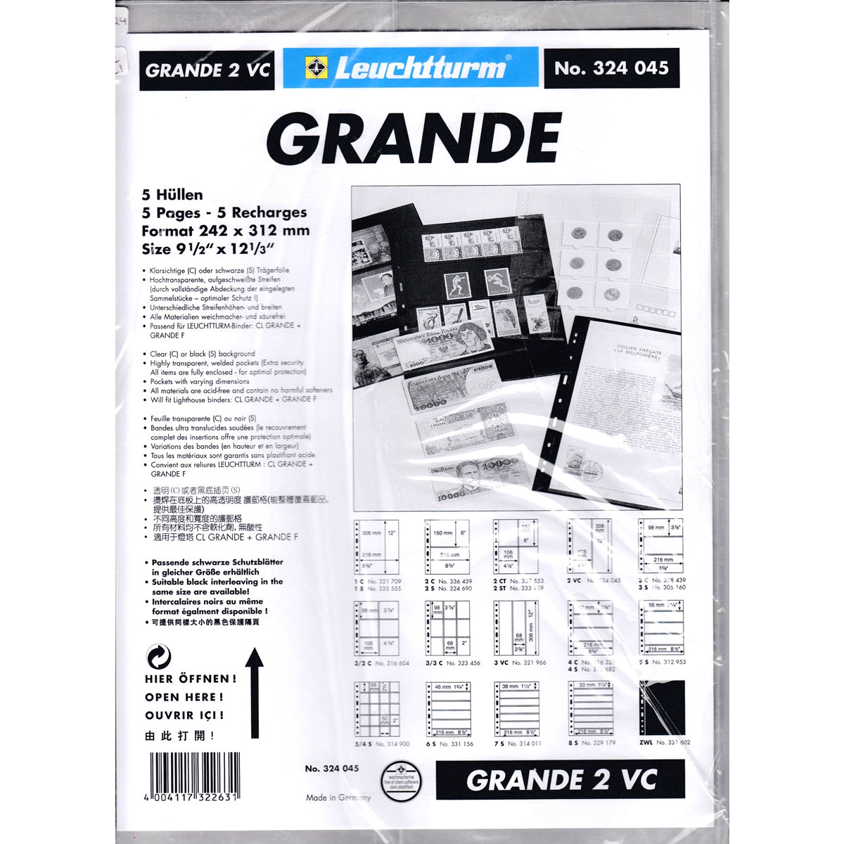 5 X Numis Grande 2 VC Plastic 2-Pocket 242 X 312 mm Sheets – Colonial ...