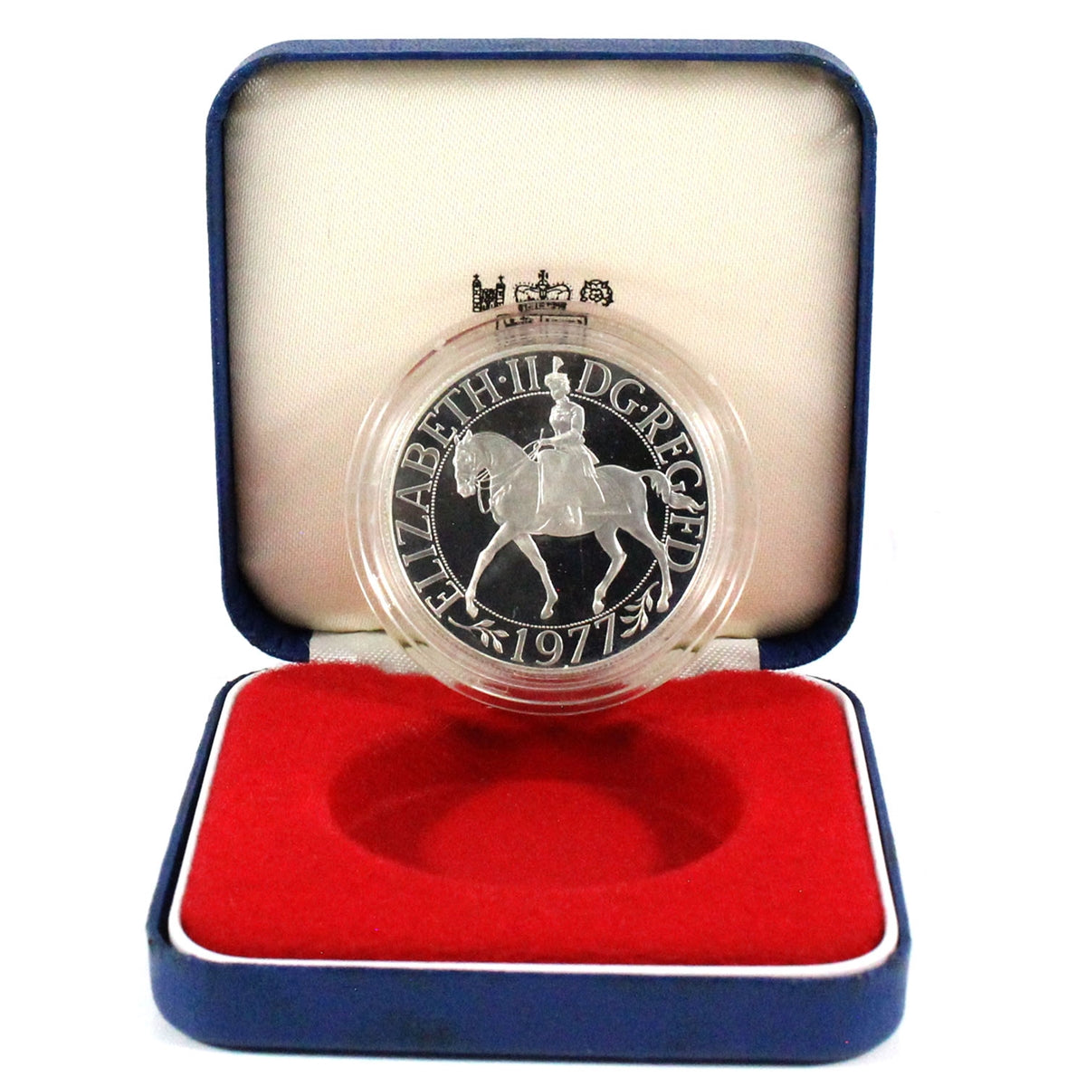 Great Britain 1977 Queen's Jubilee Proof Sterling Crown (Toned, capsul ...