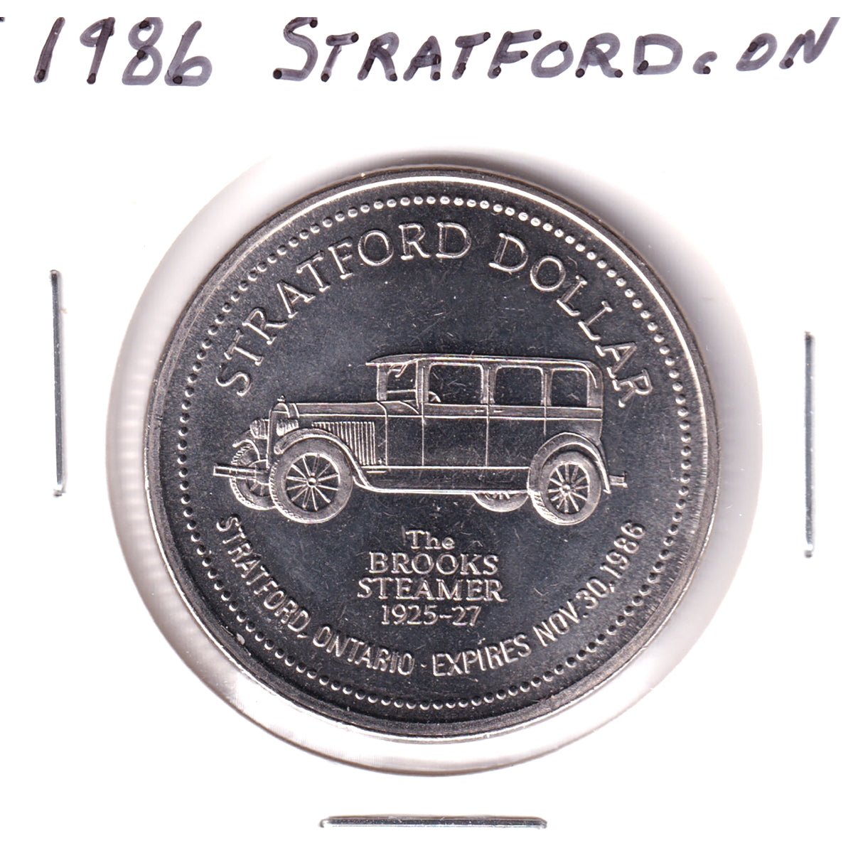 1986 Stratford, ON, Trade Dollar Token: The Brooks Steamer Car, 1925-2 ...
