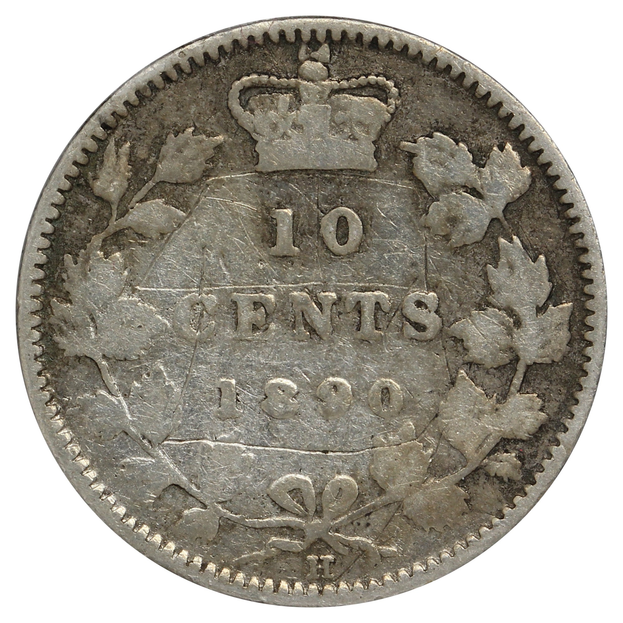 1890H Canada 10-cents VG-F (VG-10) Scratched – Colonial Acres Coins