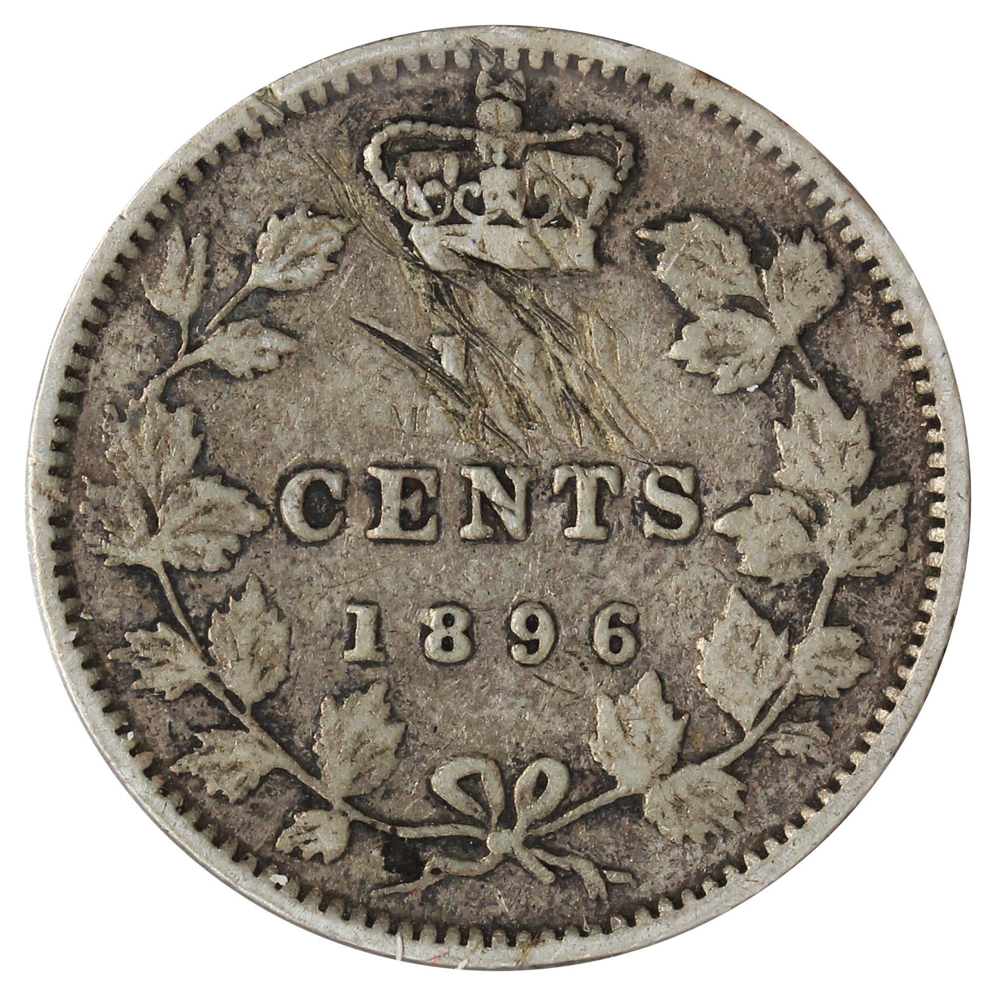 1896 Obv. 6 Canada 10-cents F-VF (F-15) Scratched – Colonial Acres Coins