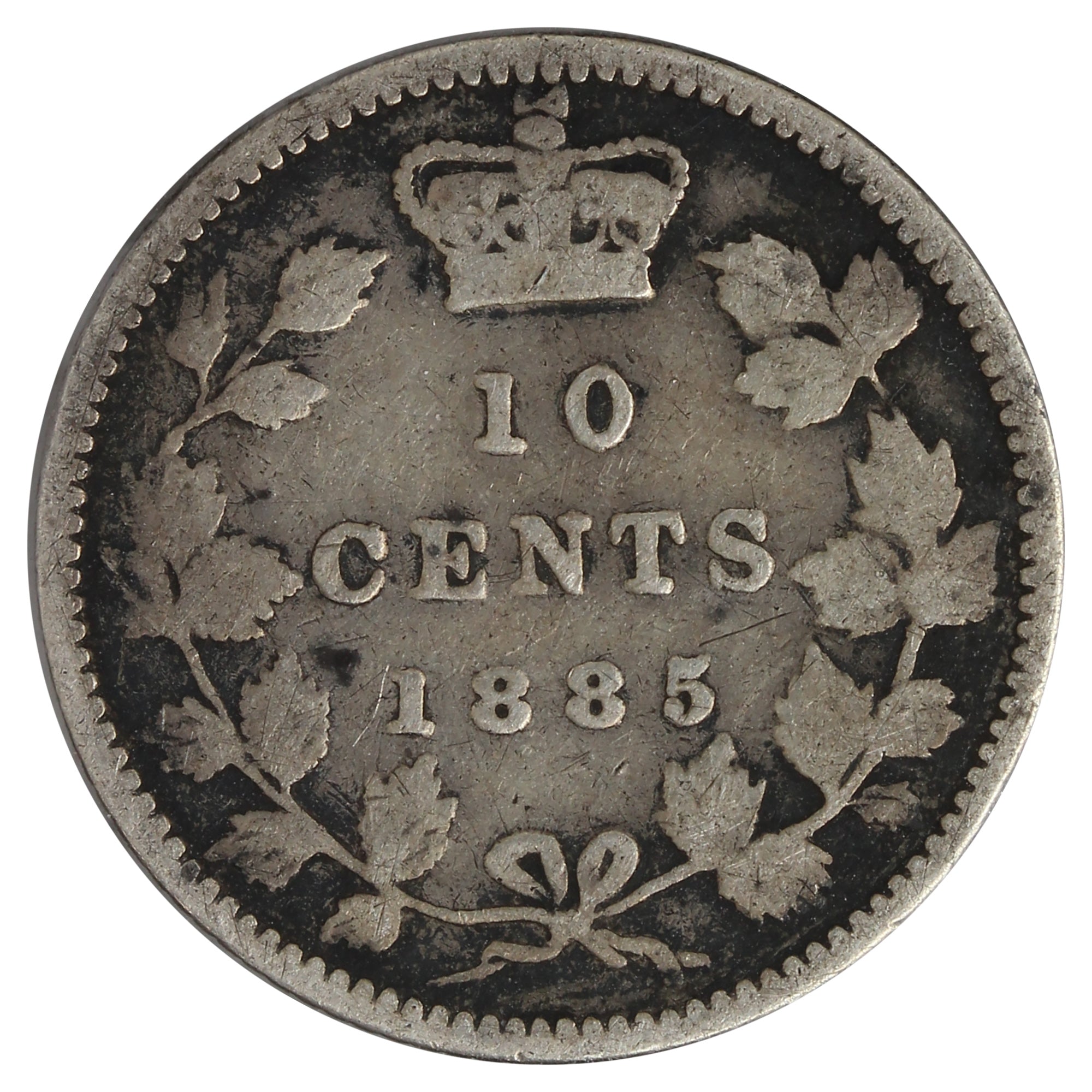 1885 Obv. 4 Canada 10-cents Good (G-4) Impaired – Colonial Acres Coins