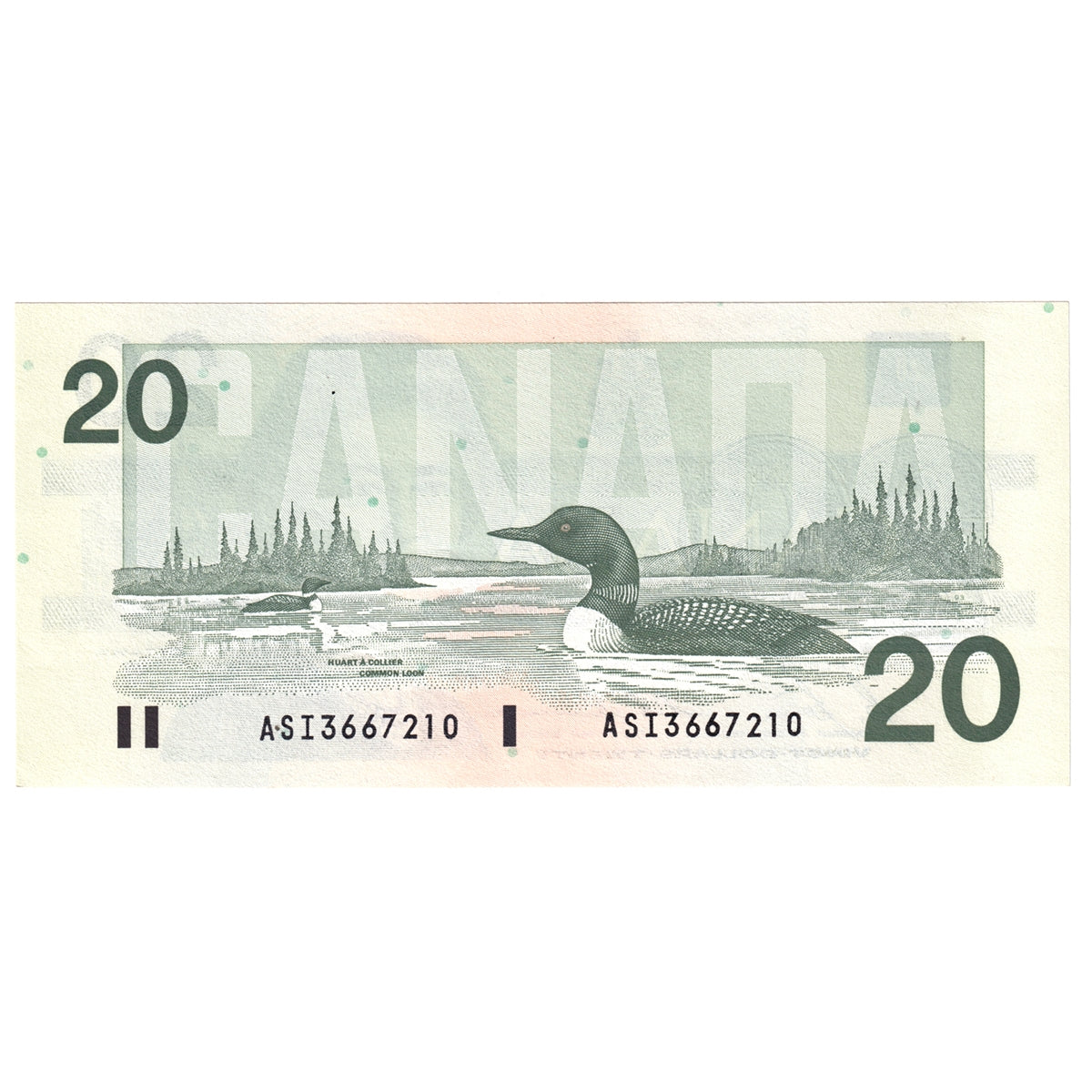 BC-58b-i 1991 Canada $20 Bonin-Thiessen, ASI, AU-UNC – Colonial Acres Coins