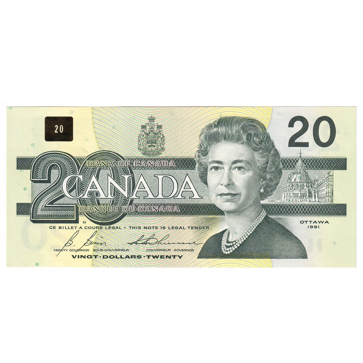 BC-58b-i 1991 Canada $20 Bonin-Thiessen, ASI, Uncirculated (MS60 ...