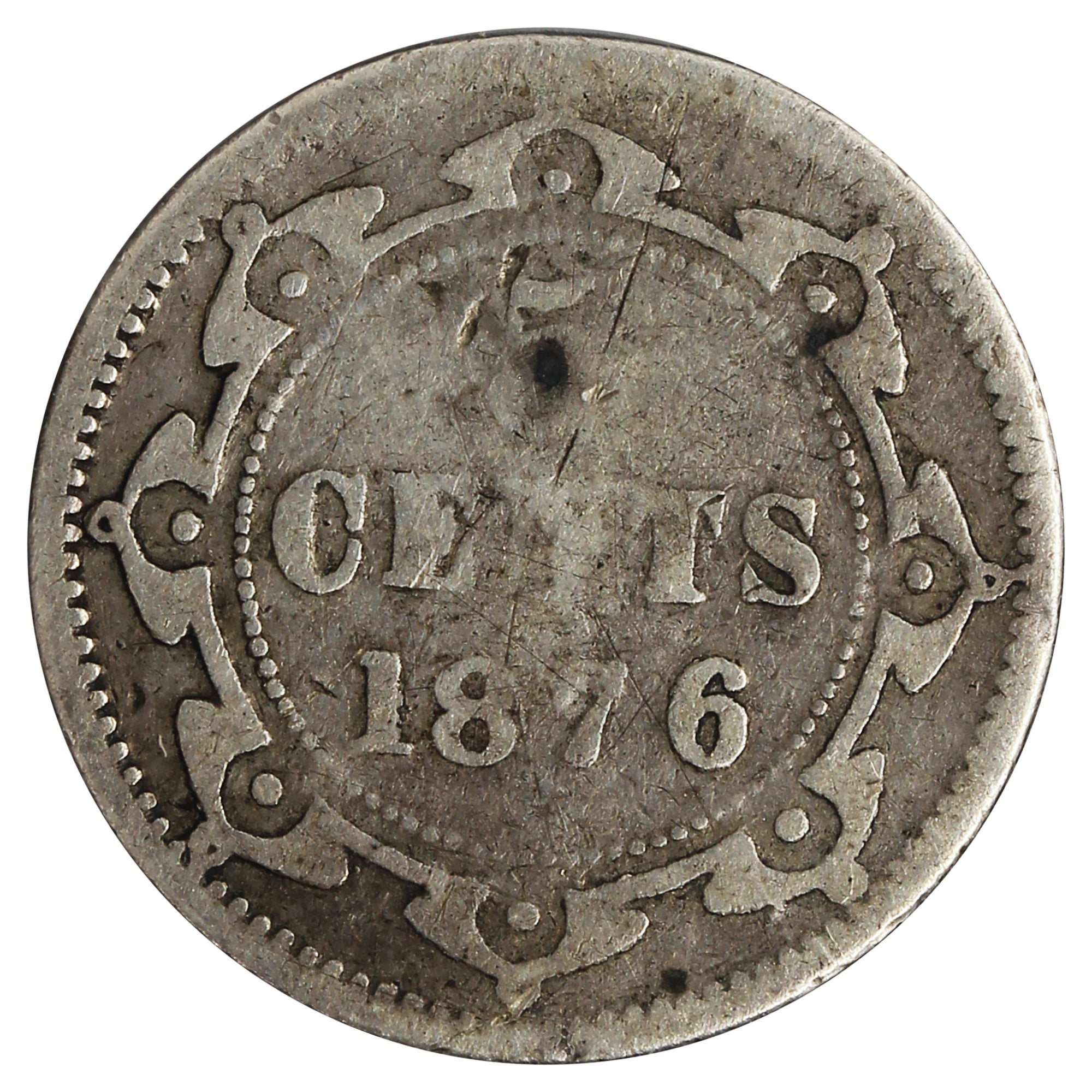 1876H Newfoundland 5-cents VG-F (VG10) Impaired – Colonial Acres Coins