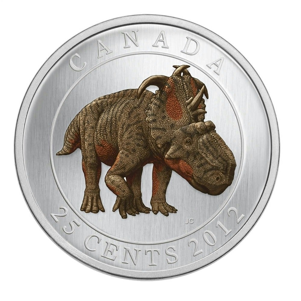 RDC 2012 Canada 25-cent Prehistoric Creatures - Pachyrhinosaurus Lakus ...