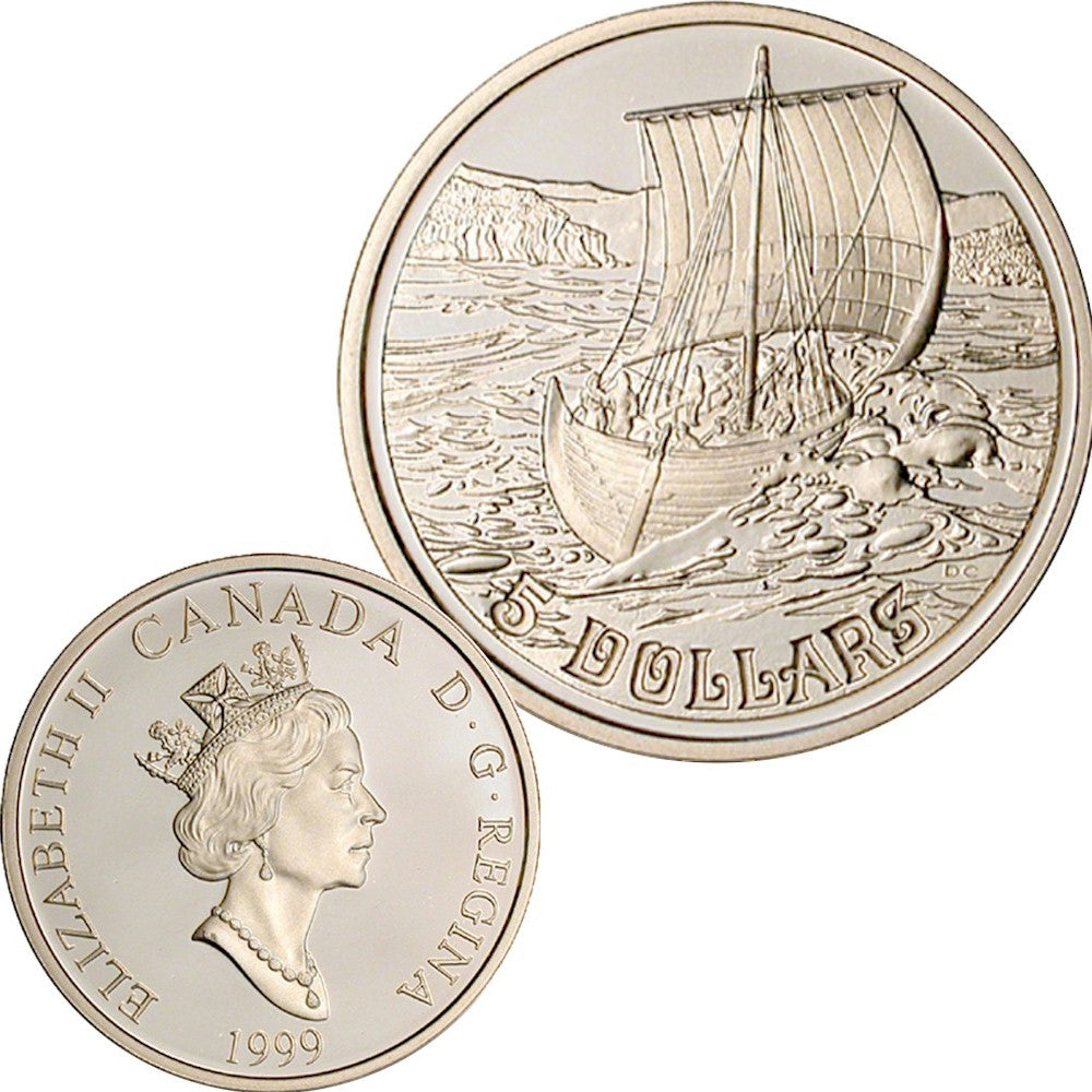 RDC 1999 Canada $5 The Viking Settlement Cupronickel 2-Coin Set (impai ...