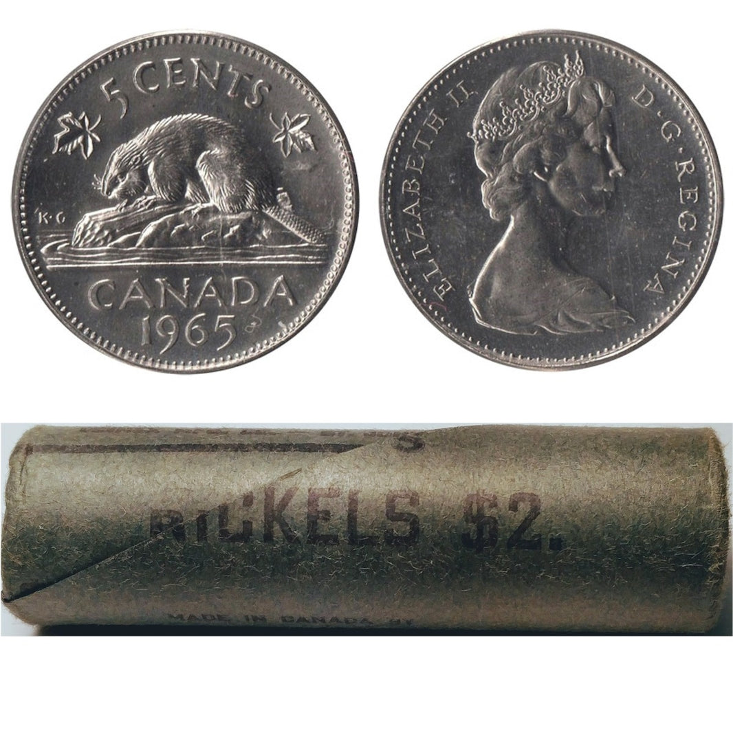 Canada 5-cent Rolls (40pcs) - Colonial Acres Coins