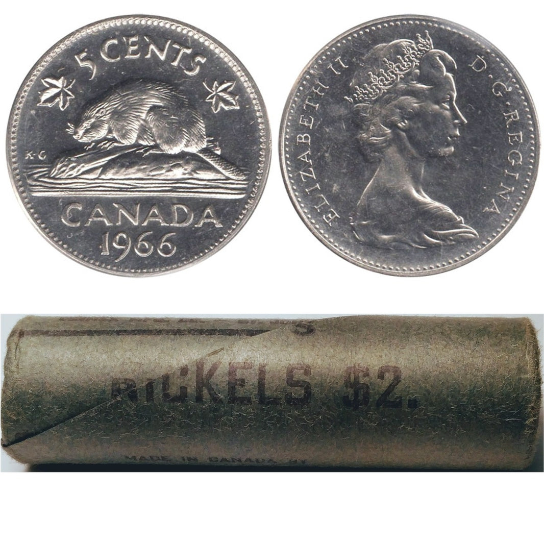 Canada 5-cent Rolls (40pcs) - Colonial Acres Coins
