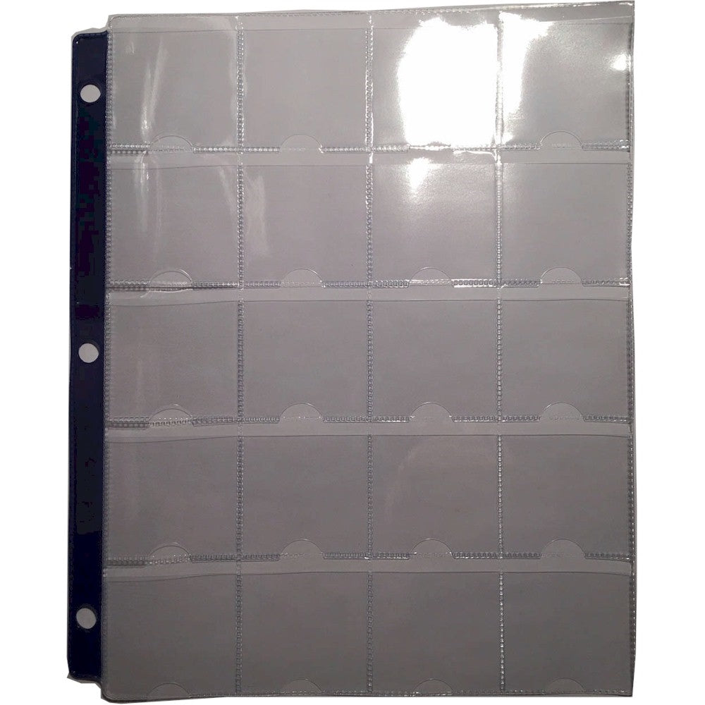 20 Pocket 3-ring binder pages for 2x2's with blue edge. – Colonial ...