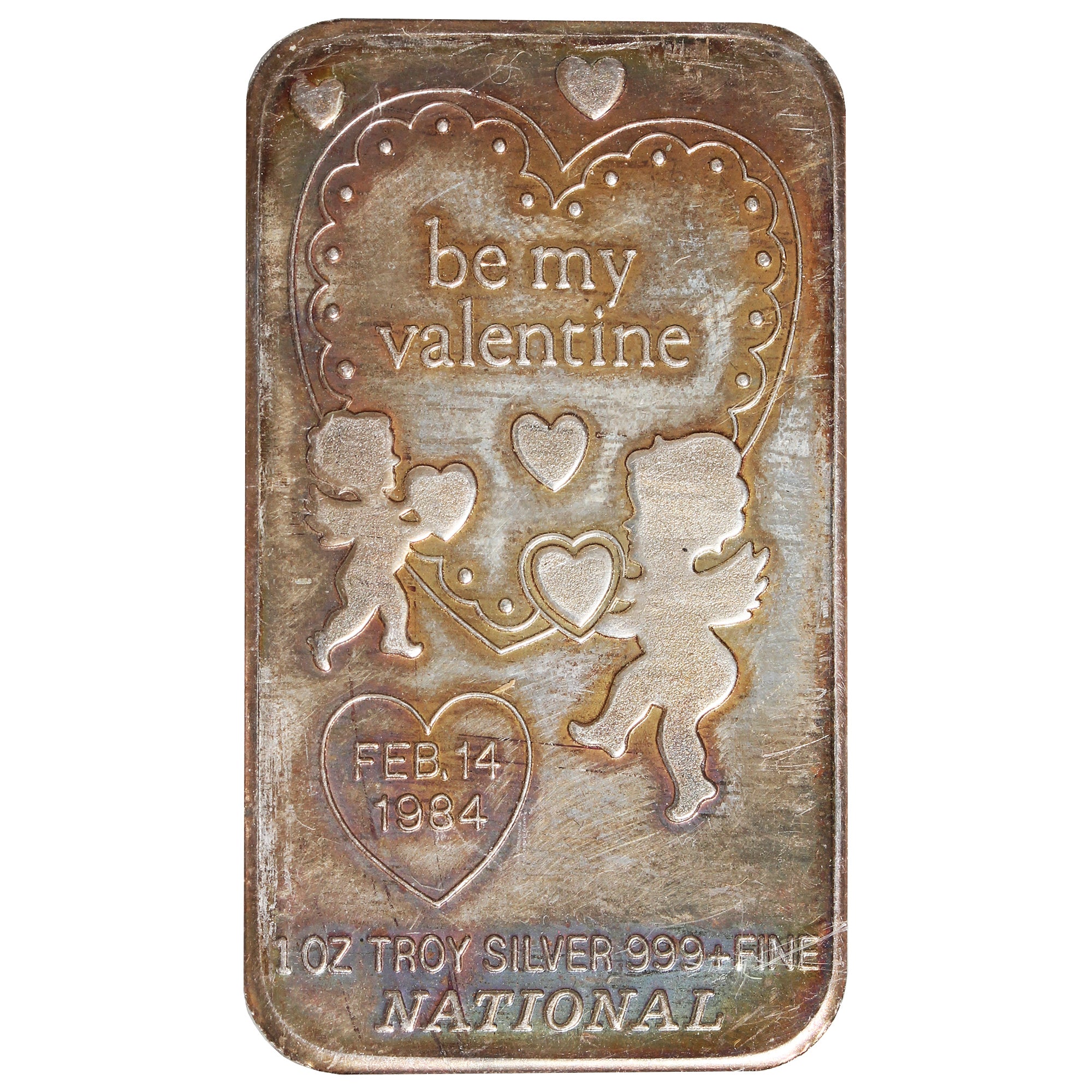 1984 National Mint 1oz 'Be My Valentine' Silver Art Bar(No Tax) Issues ...