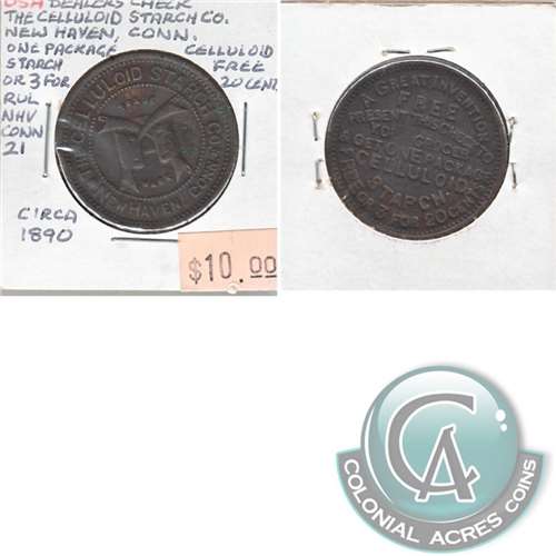 Ca. 1890 USA Token The Celluloid Starch Co. New Have Conn. – Colonial ...