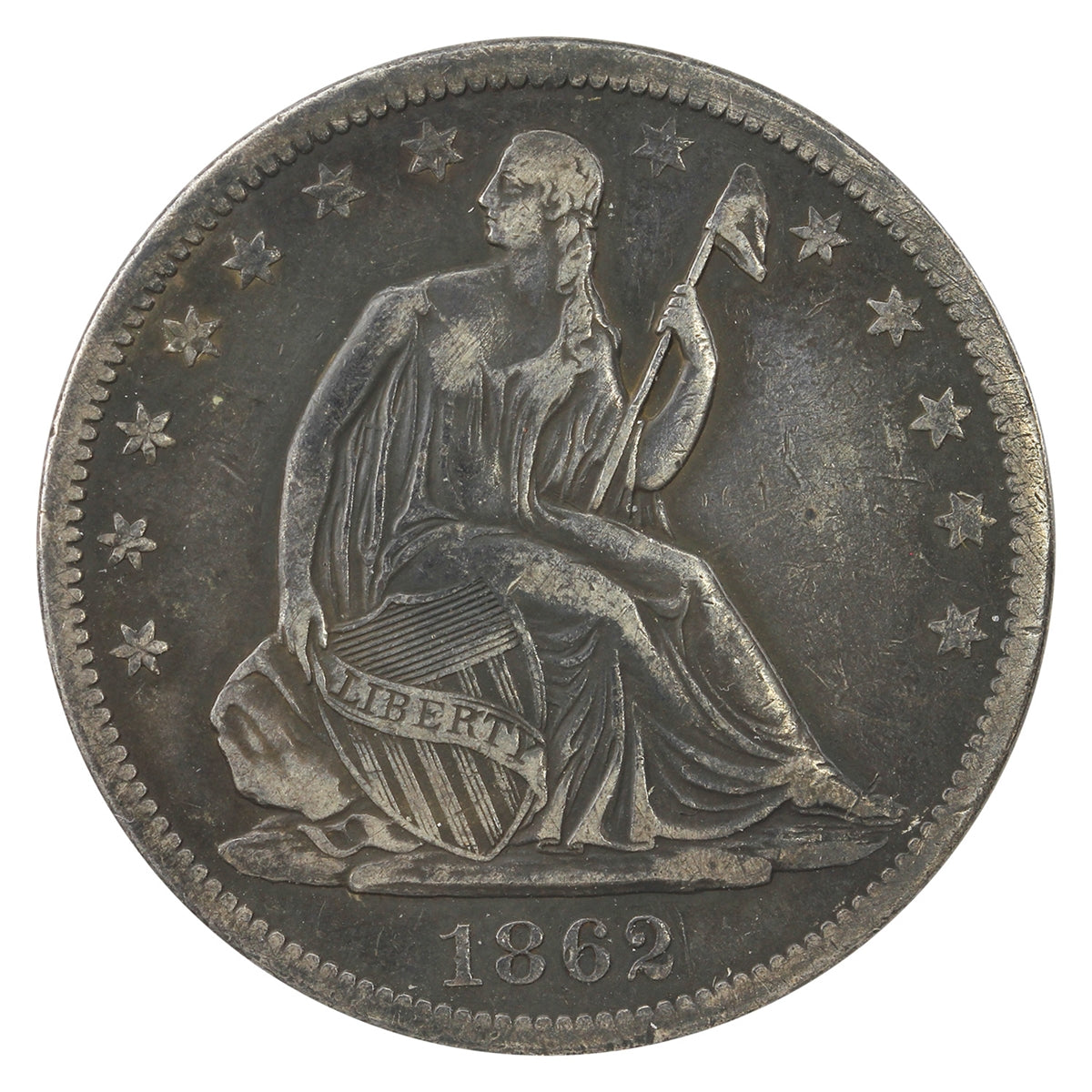 1862 S USA Half Dollar Very Fine (VF20) $ – Colonial Acres Coins