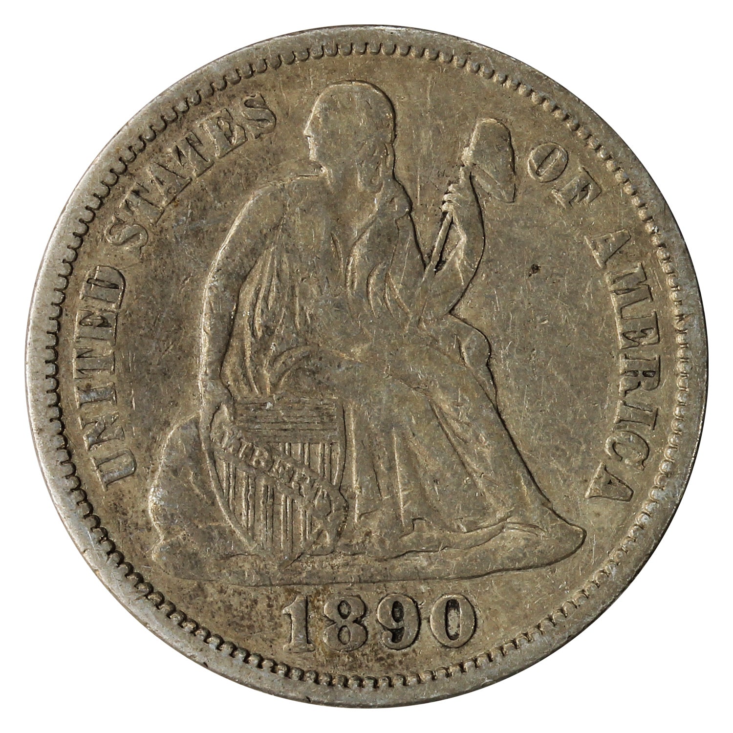 1890 USA Dime F-VF (F15) – Colonial Acres Coins