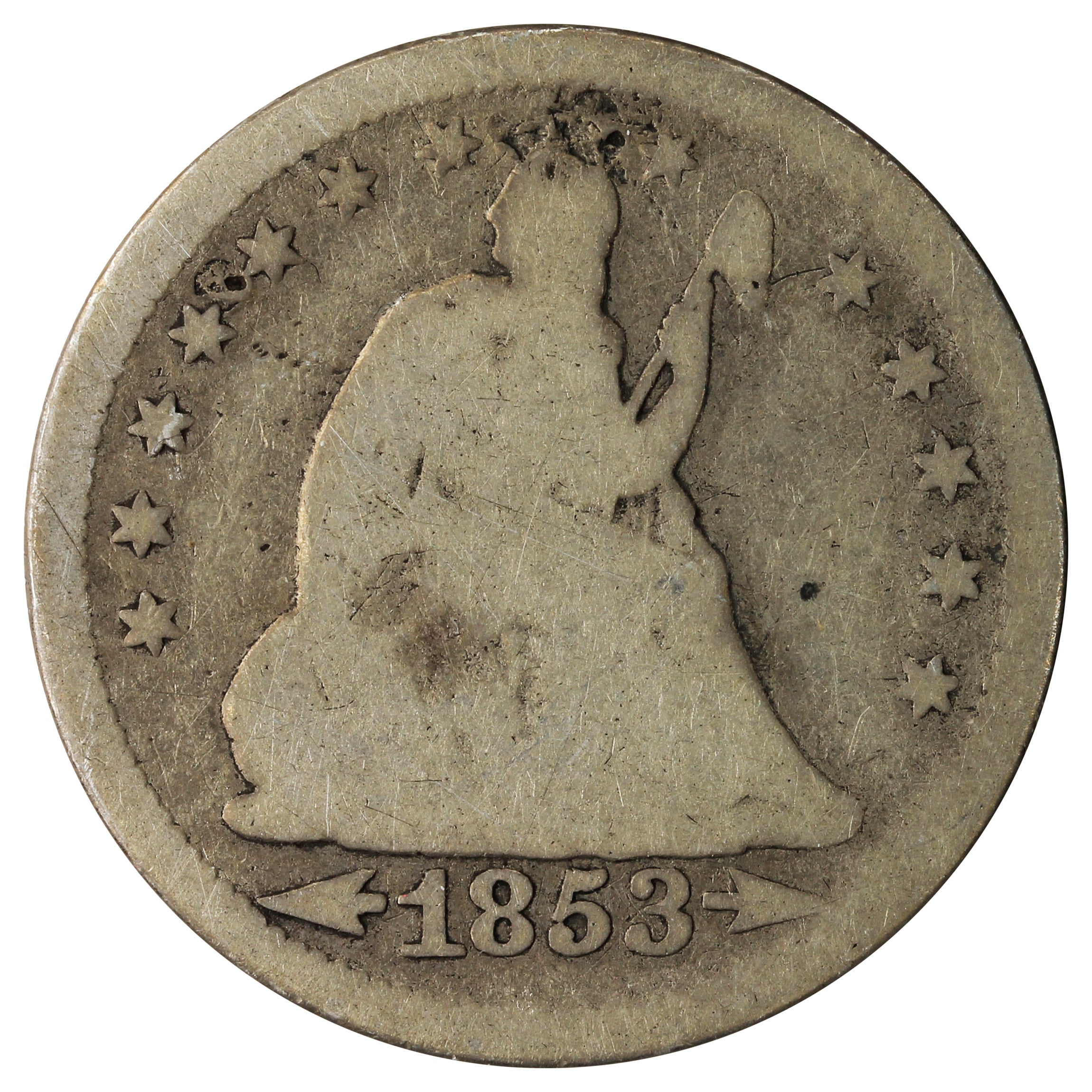 1853 Arrows & Rays USA Quarter Good (G4) – Colonial Acres Coins