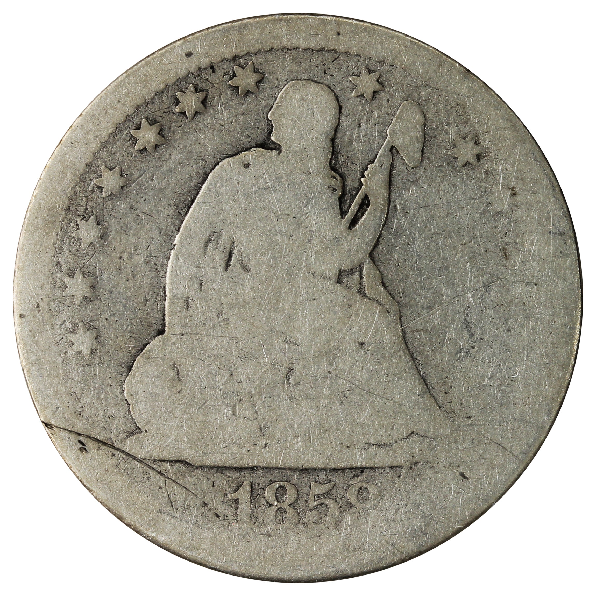 1858 USA Quarter About Good (AG3) – Colonial Acres Coins