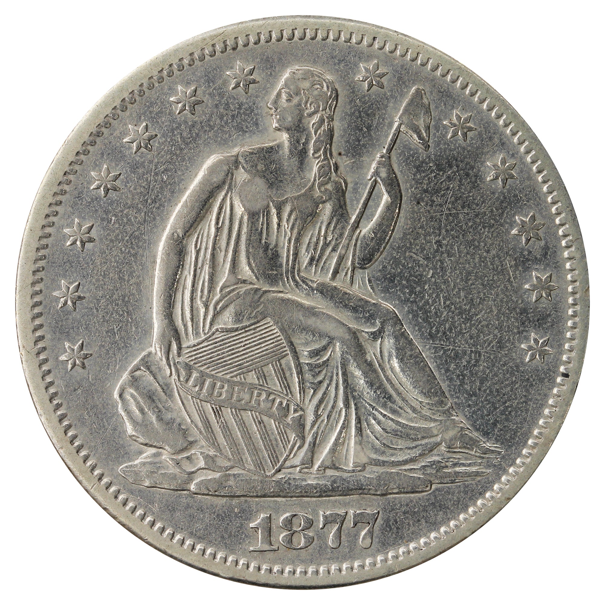 1877 S USA Half Dollar Extra Fine (EF40) $ – Colonial Acres Coins