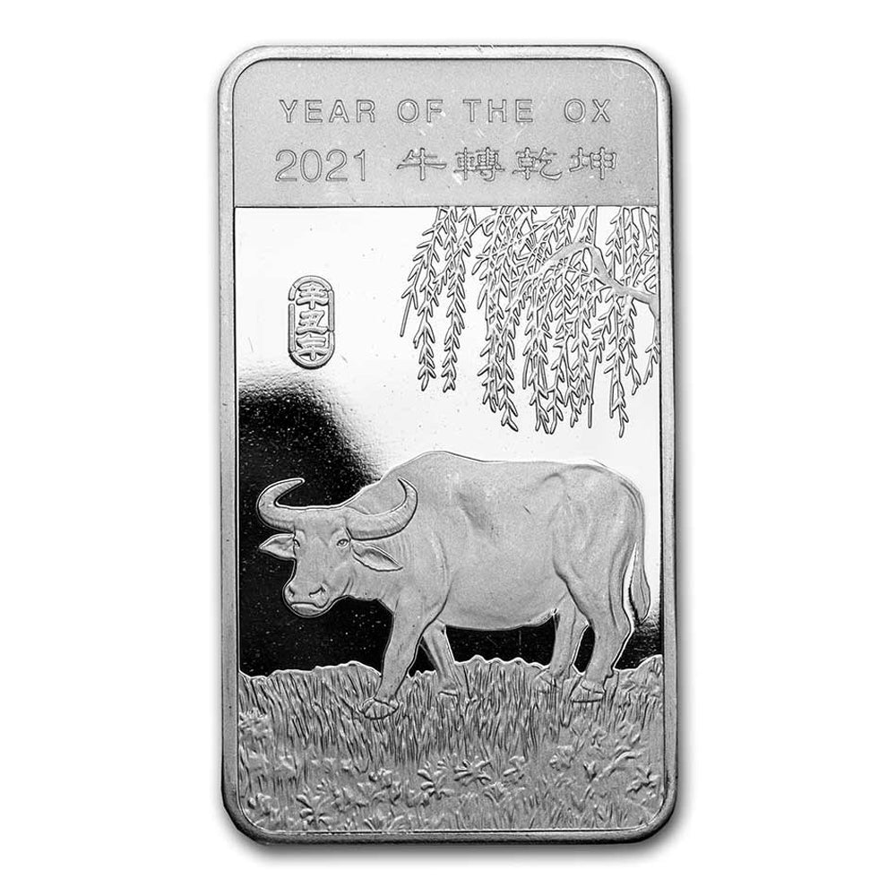 2021 Year of the Ox 1/2oz .999 Silver Bar (No Tax) – Colonial Acres Coins