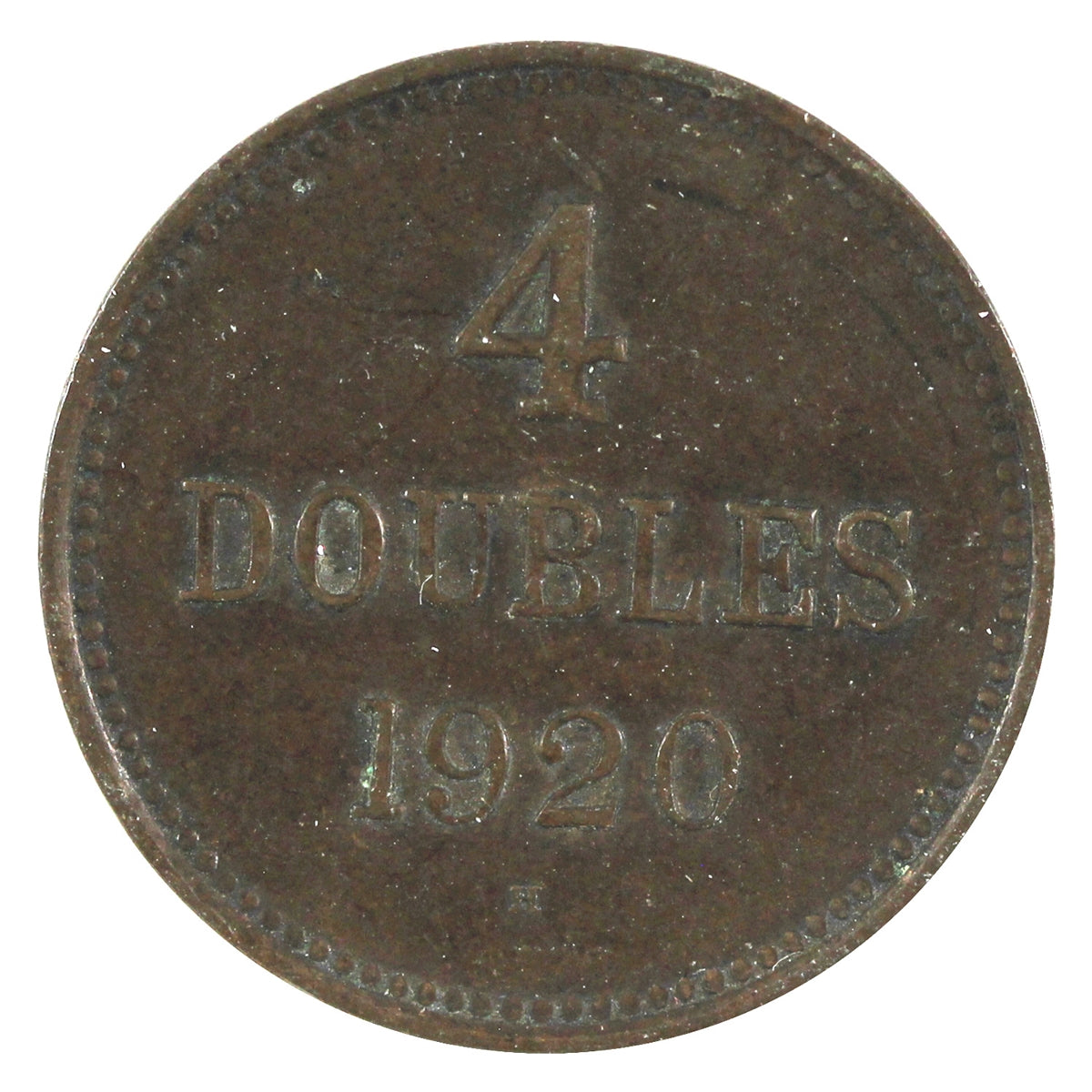 Guernsey 1920H 4 Doubles Extra Fine (EF40) – Colonial Acres Coins