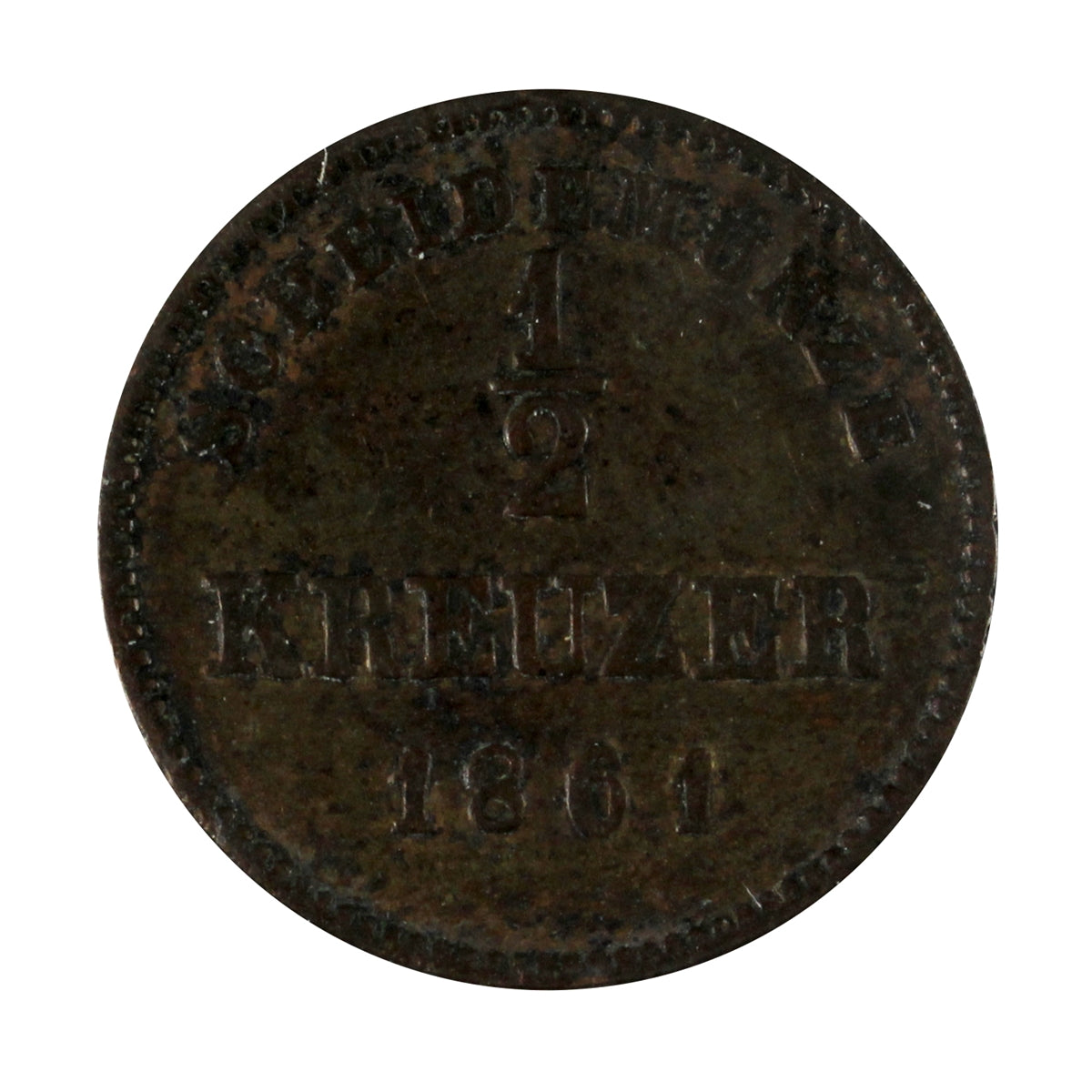 German States 1861 Wurttemberg 1/2 Kreuzer Extra Fine (EF40) – Colonial ...