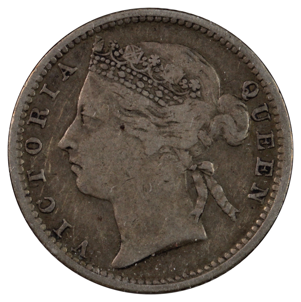 Straits Settlements 1889 10 Cents Very Fine (VF-20) – Colonial Acres Coins